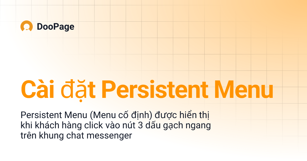 Cài đặt Persistent Menu | DooPage